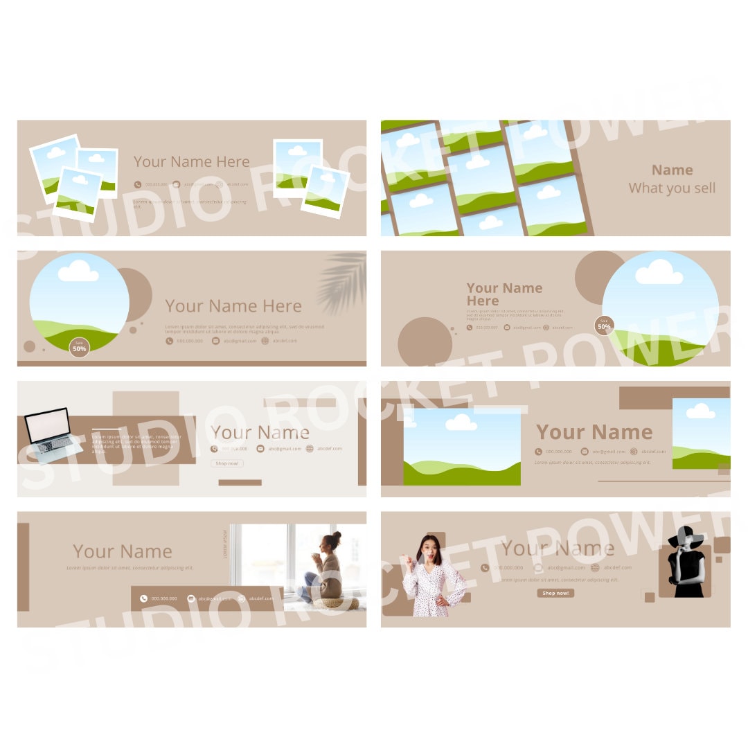 25 Beige Instagram Pinned Posts Banner Template | Instagram Puzzle ...