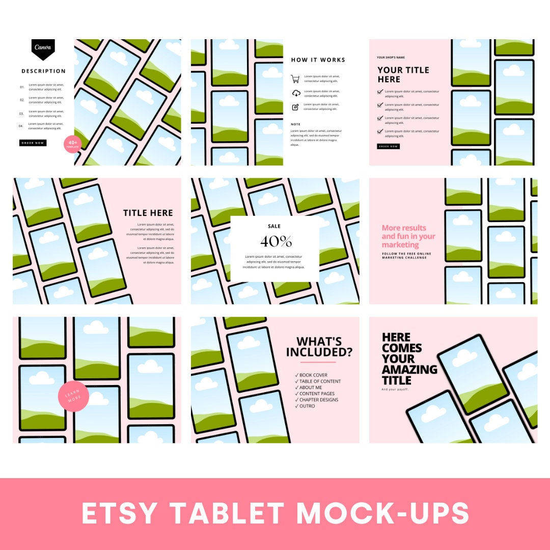 40 Tablet Mockup Templates | Editable Canva Templates | Etsy Listing ...