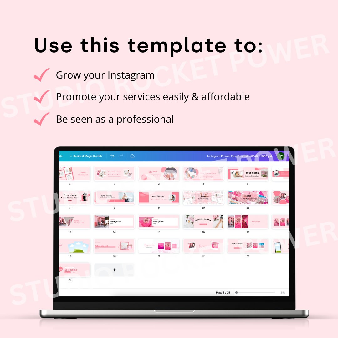 25 Pink Instagram Pinned Posts Banner Template | Instagram Puzzle ...