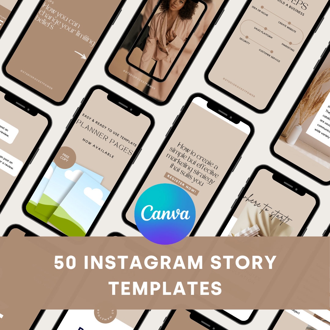 50 Instagram Story Templates Canva for Business | Editable Canva ...
