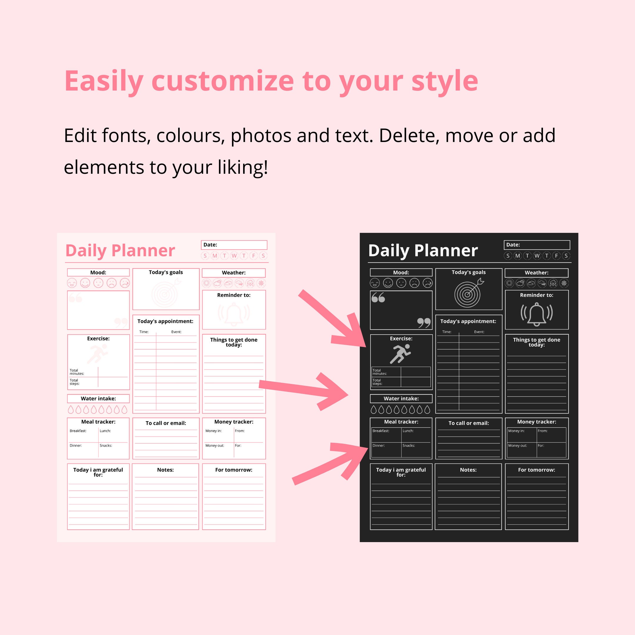 ADHD Workbook Template Canva | Pink ADHD Worksheets for Coaching ...