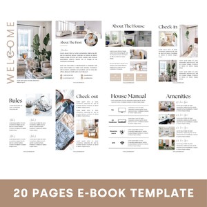 Real Estate Ebook Template, Airbnb Welcome Book Canva Template | Airbnb ...