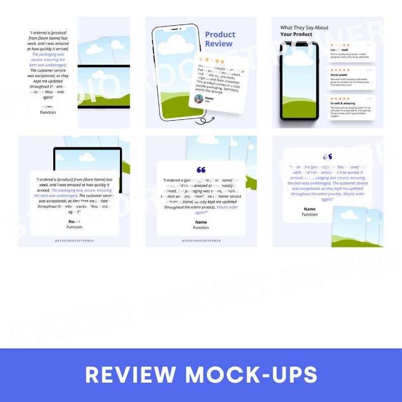 40 Blue Mockup Templates | Editable Canva Templates | Etsy Listing ...