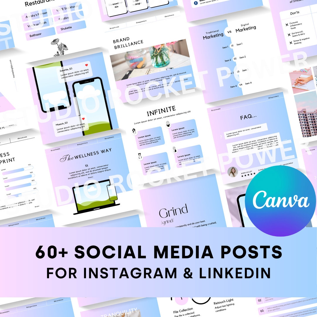 Gradient Social Media Posts to Post on Instagram, Facebook and Linkedin ...