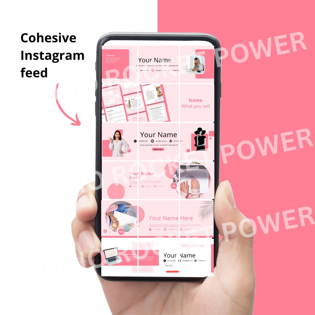 25 Pink Instagram Pinned Posts Banner Template | Instagram Puzzle ...