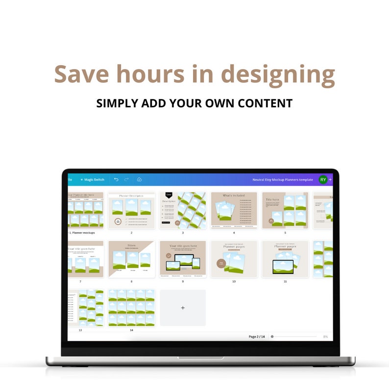 14 Neutral Planner Mock-up Templates | Editable Canva Templates | Etsy ...