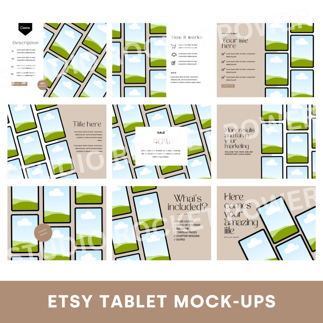 40 Beige Tablet Mock-up Templates | Editable Canva Templates | Etsy ...