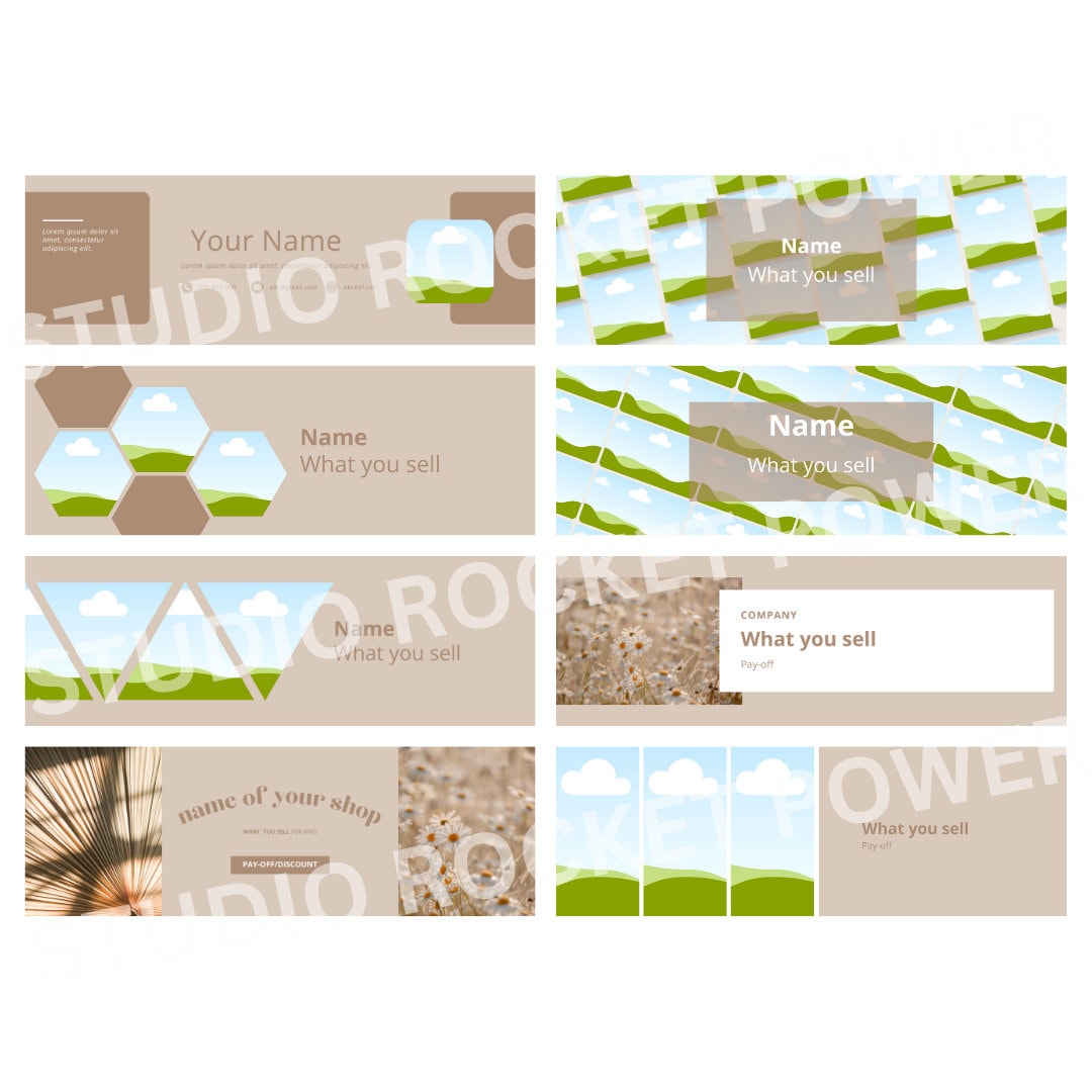 25 Beige Instagram Pinned Posts Banner Template | Instagram Puzzle ...