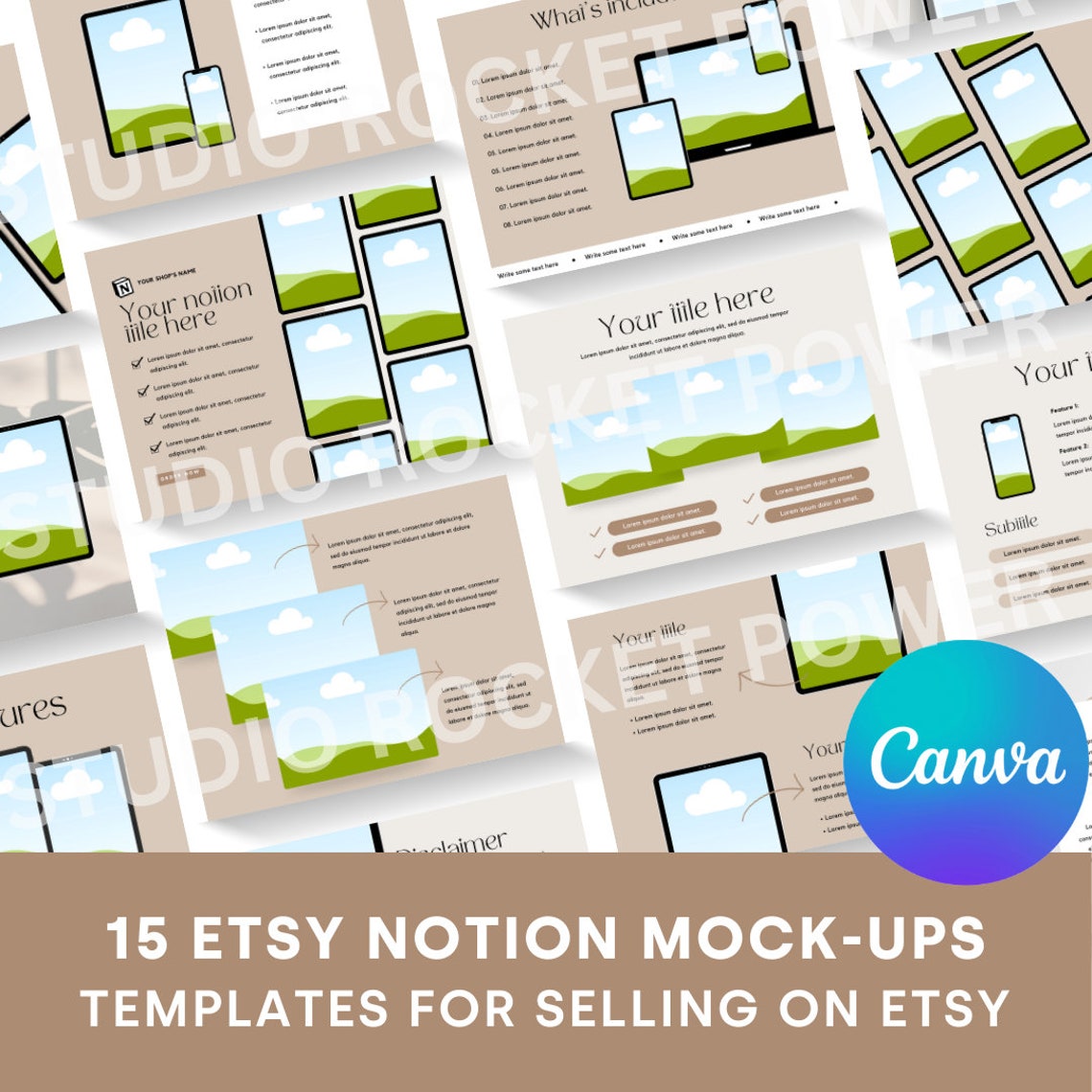 15 Notion Dashboard Mockup Templates | Editable Canva Templates | Etsy ...