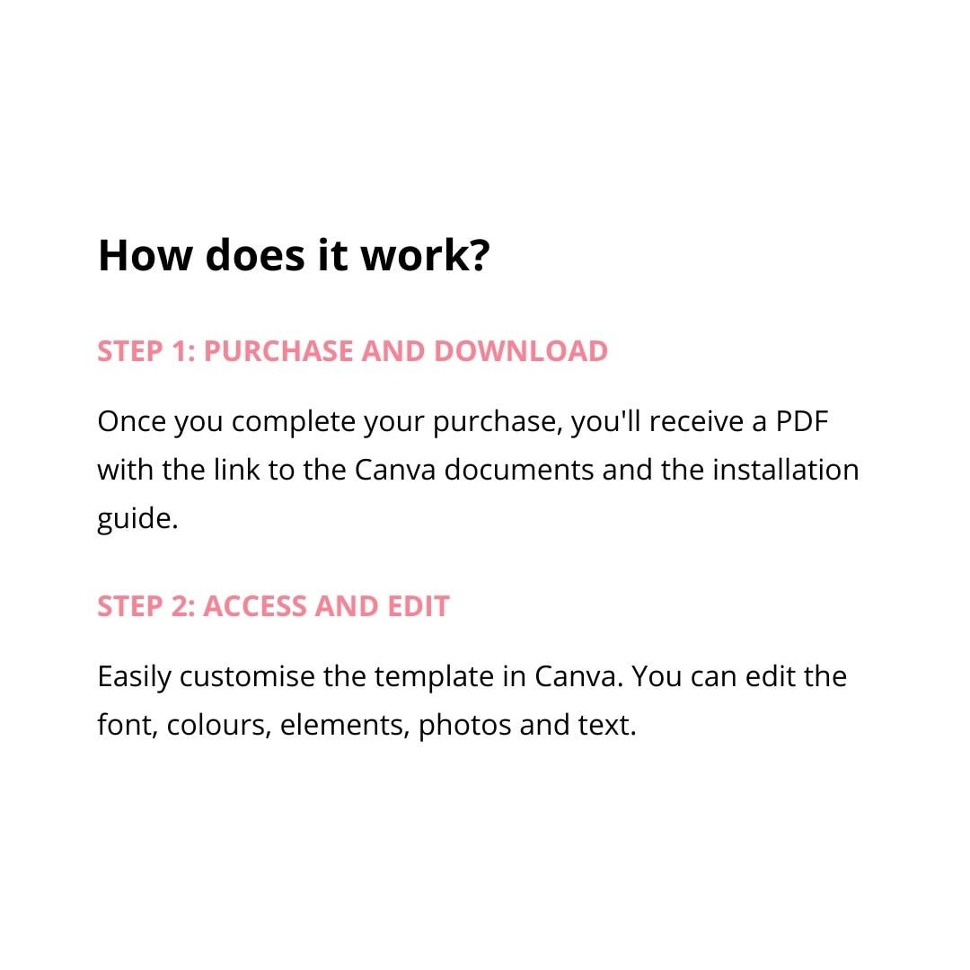 8 Installation Guide Templates | Pink Editable Canva Template ...