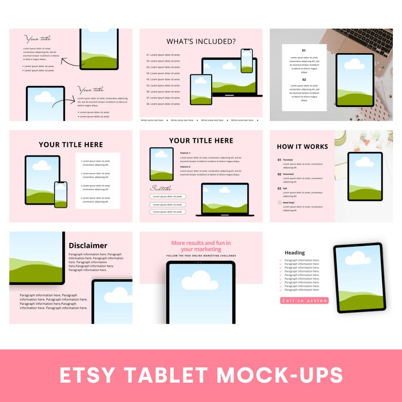 40 Tablet Mockup Templates | Editable Canva Templates | Etsy Listing ...