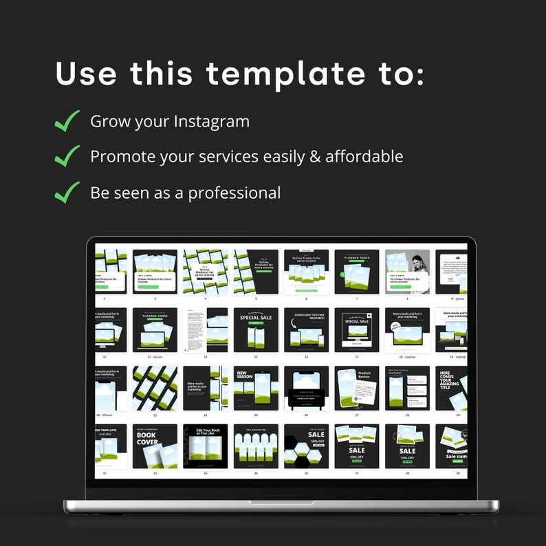Black White Instagram Template Kit | Social Media Templates | Canva ...