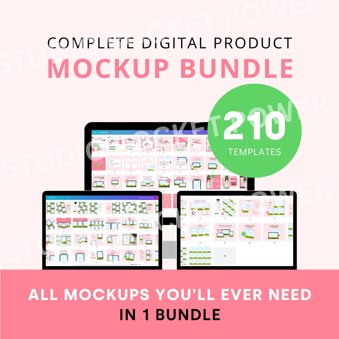 200+ Mockup Templates, Mockup Bundle | Editable Canva Templates | Etsy ...