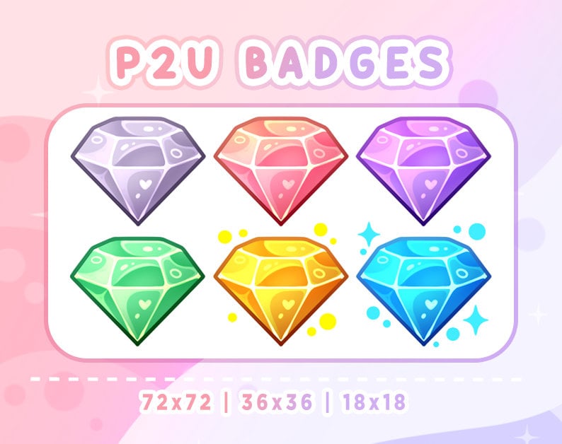 DIAMOND GEM Sub & Bit Badges | Cute | Twitch Graphics | Youtube ...