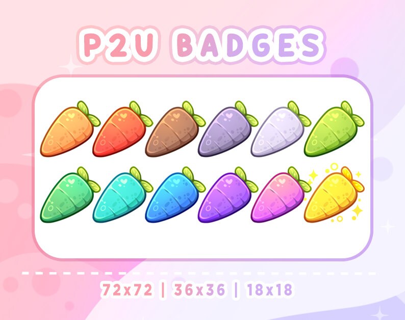 CARROT SUB BADGES for Twitch / Youtube / Discord | Bit Badges | Discord ...