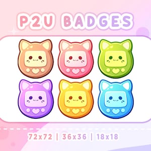 CAT TAMAGOCHI CUTE Sub & Bit Badges | Twitch Graphics | Youtube ...