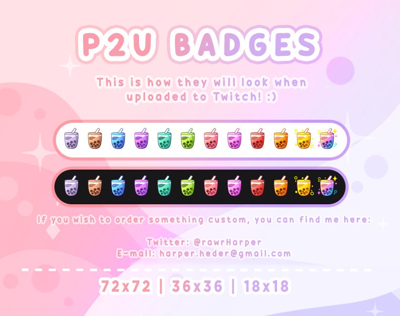 BOBA BUBBLE TEA Sub & Bit Badges Pack | Twitch Graphics | Cute - Etsy
