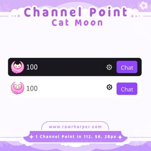 Moon (pink) Cat Channel Points for Twitch | Twitch Channel Point Icon ...