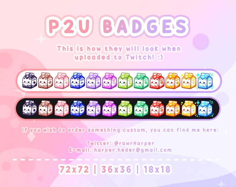 Cat JUICE / MILK BOX Sub & Bit Badges | Cute | Twitch Graphics ...