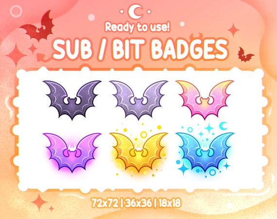 CUTE BAT HALLOWEEN Sub & Bit Badges Twitch Graphics for - Etsy