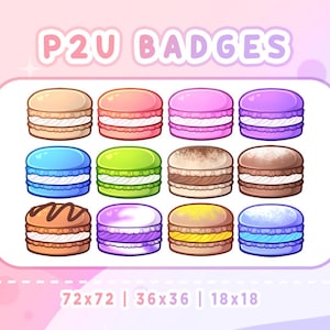 CUTE MACAROON Sub & Bit Badges Pack | Twitch Graphics | Cute - Etsy