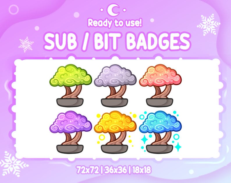 BONSAI TREE Twitch Sub & Bit Badges Streamer Emotes Twitch Graphics for ...
