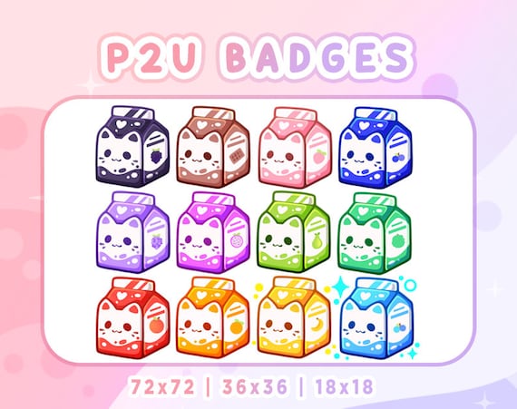 Cat JUICE / MILK BOX Sub & Bit Badges Cute Twitch Graphics - Etsy