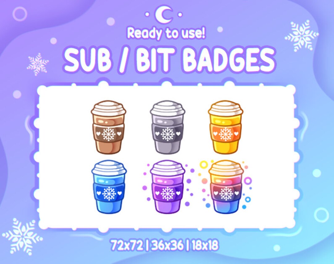 CHRISTMAS COFFEE CUP Sub & Bit Badges | Twitch Graphics for Streamers ...
