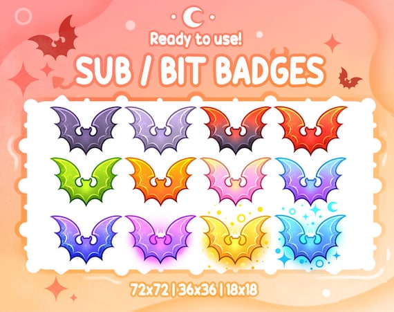 CUTE BAT HALLOWEEN Sub & Bit Badges Twitch Graphics for - Etsy