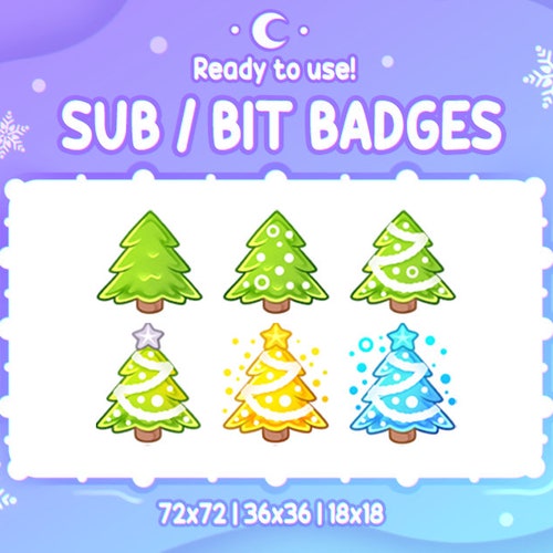 CHRISTMAS Twitch Sub Badges Xmas Tree Bit Badges Streamer - Etsy