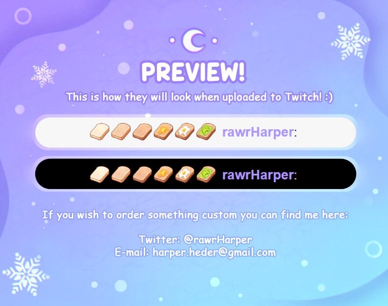 TOAST BREAD Twitch Sub & Bit Badges Streamer Emotes Twitch - Etsy