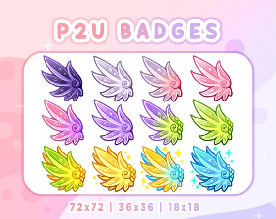 CUTE WING Sub & Bit Badges Cute Twitch Graphics Youtube - Etsy