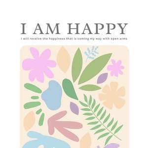 I Am Happy Poster - Etsy