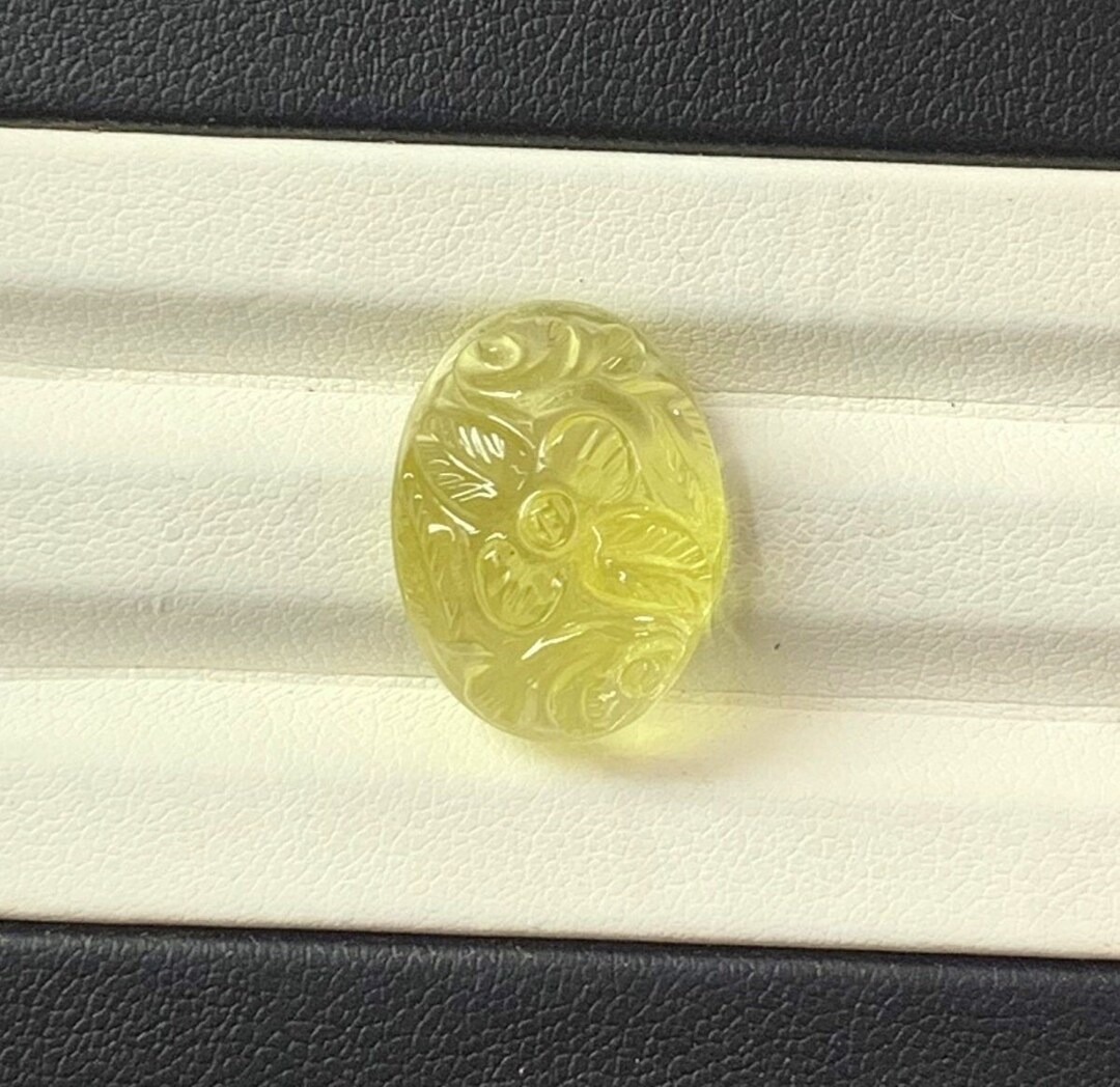 Lemon Quartz Carved Oval Shape Grade Quality Carving Gemstone Best for ...