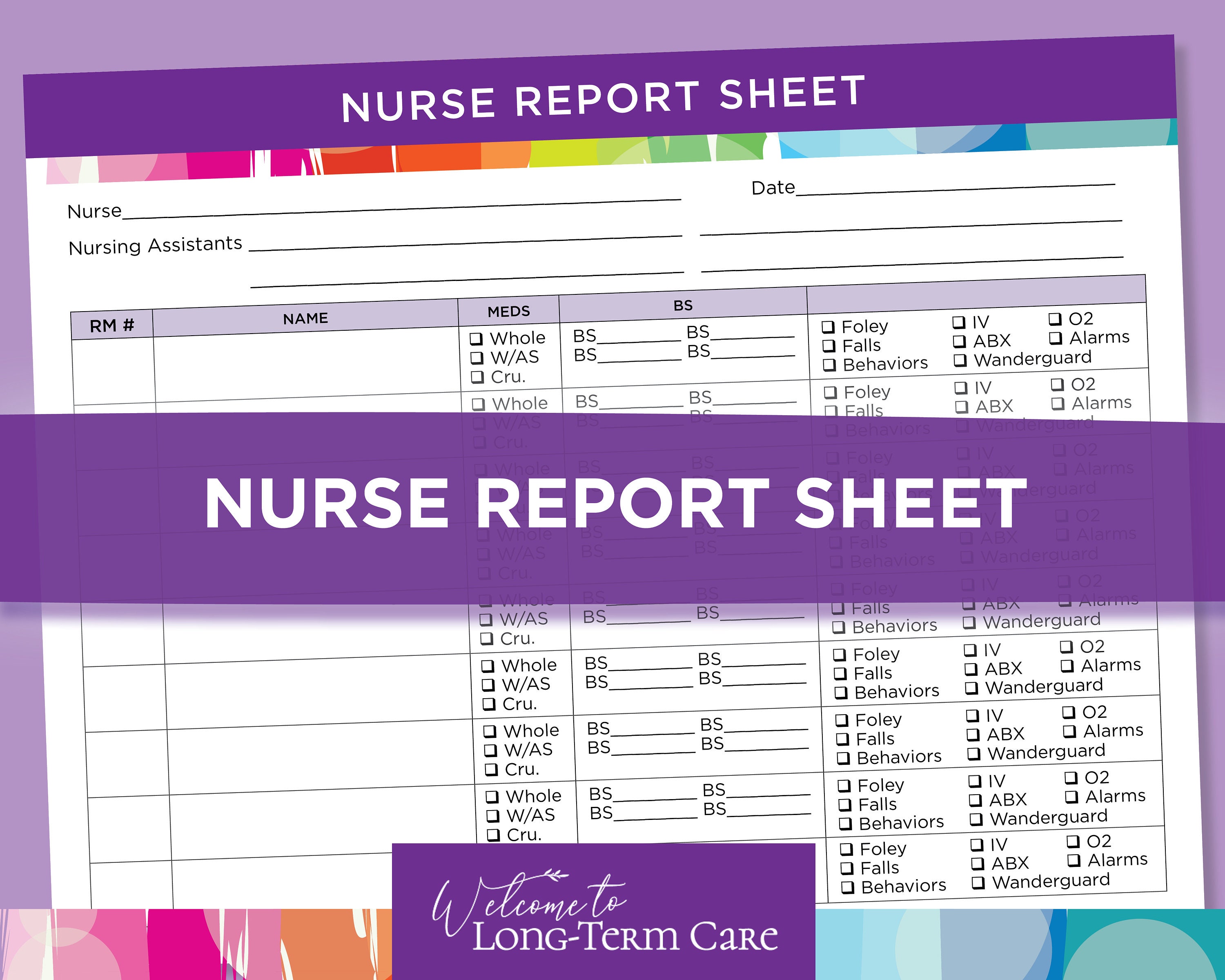 Charge Nurse Report Sheet - Etsy