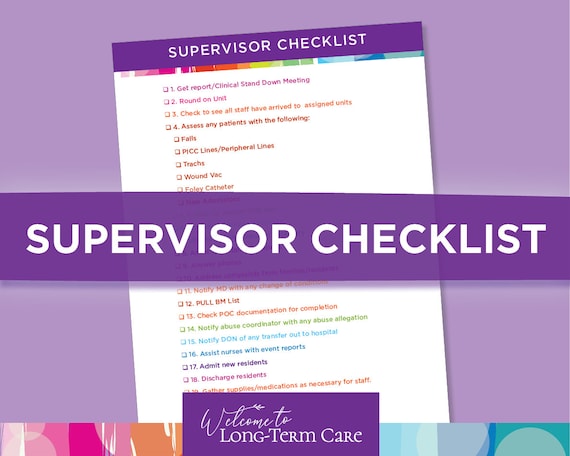 Supervisor Checklist - Etsy