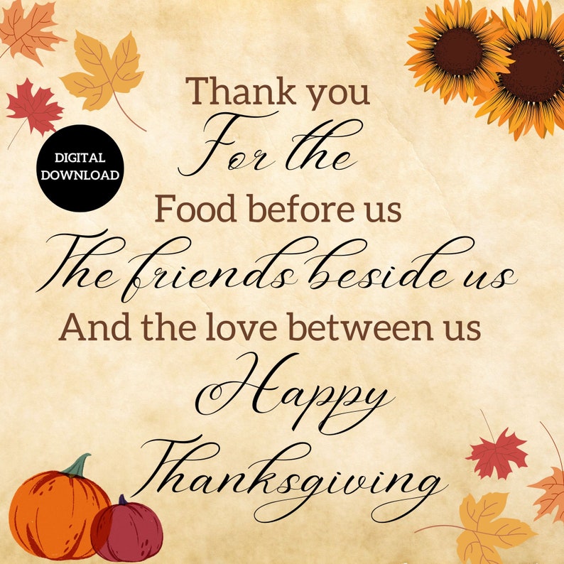 Thank You for the Food Before Us Printable Wall Art , Fall Home Decor, Digital Download - Etsy