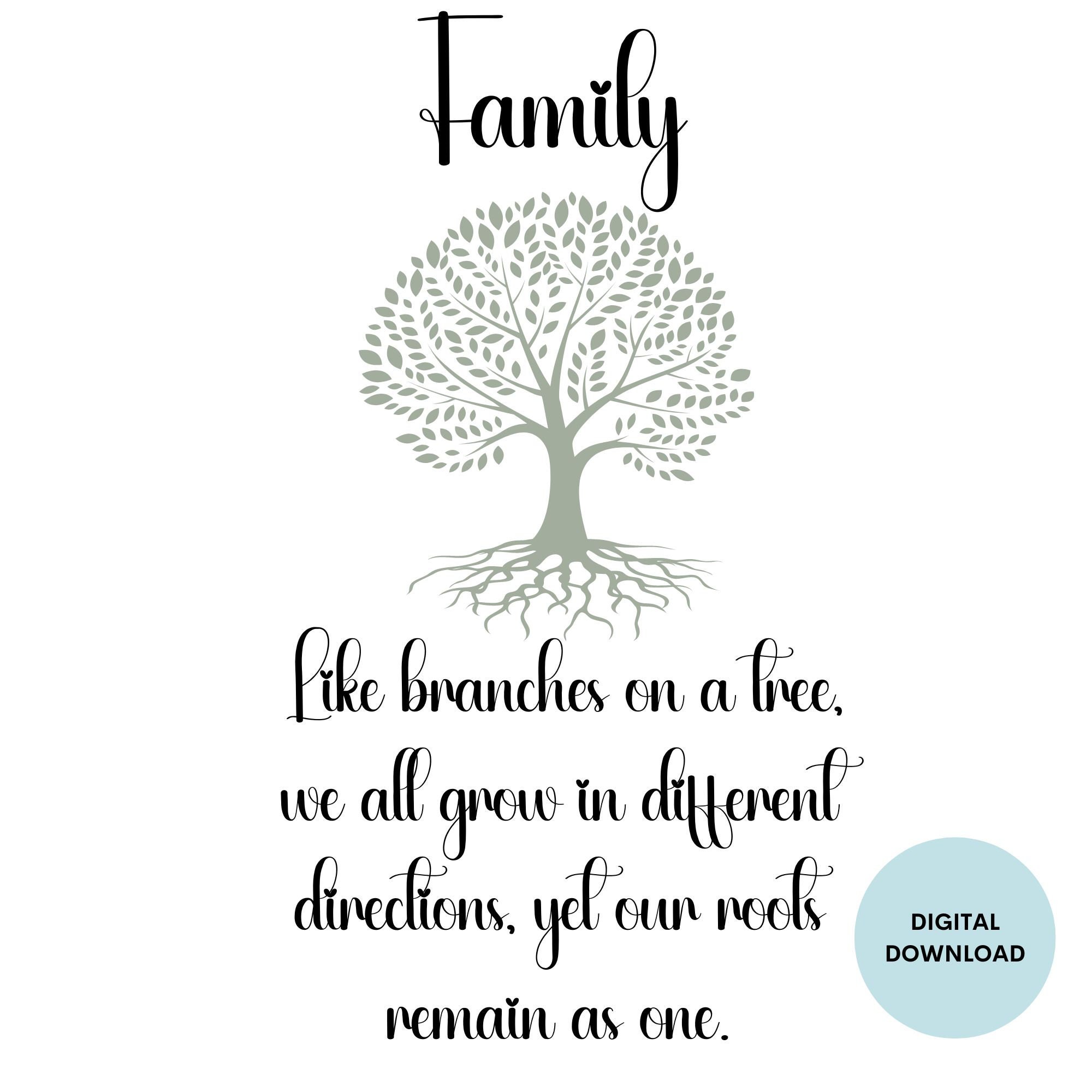 Family Tree Quote Print: Inspirational Saying (digital Download) - Etsy