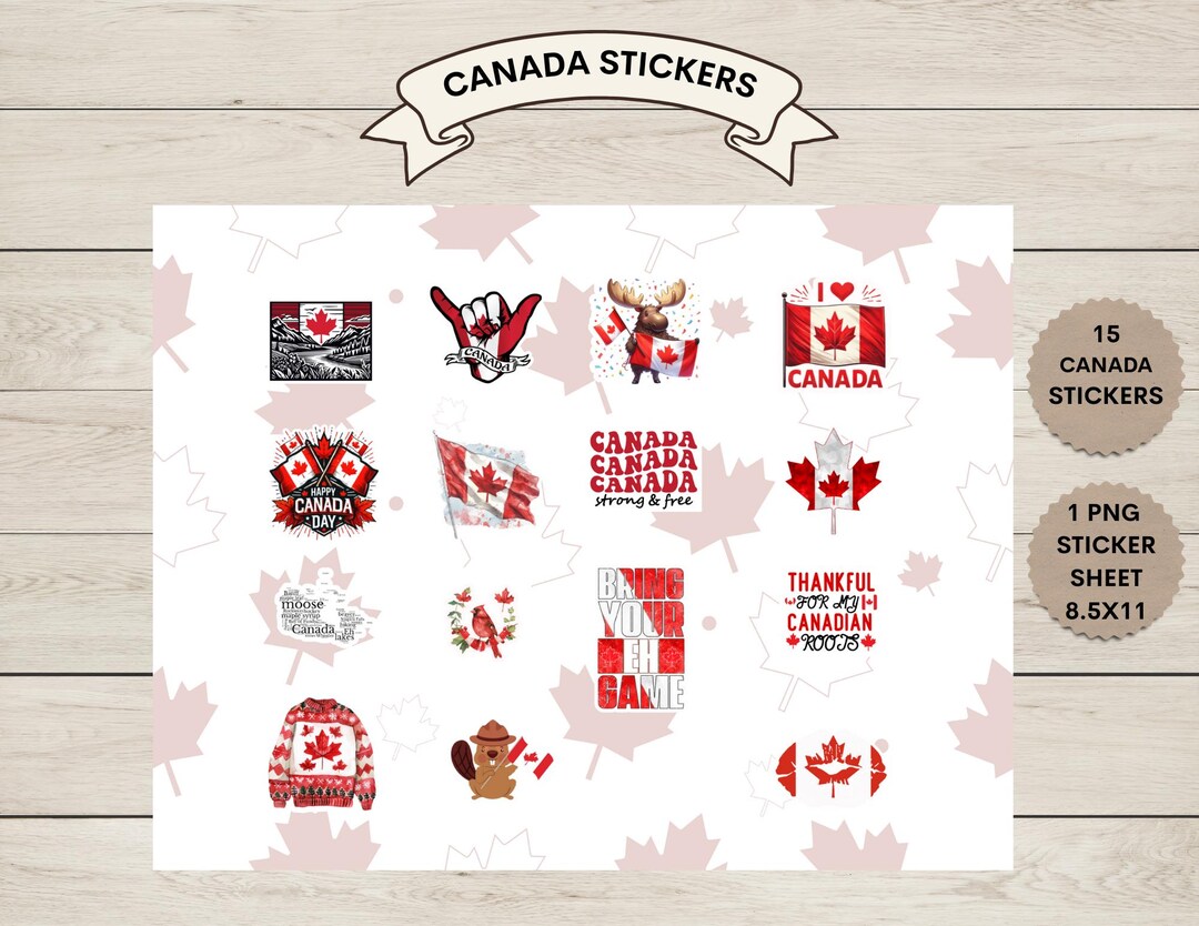 Canada Sticker, Thankful for My Canadian Roots , Red and White ...