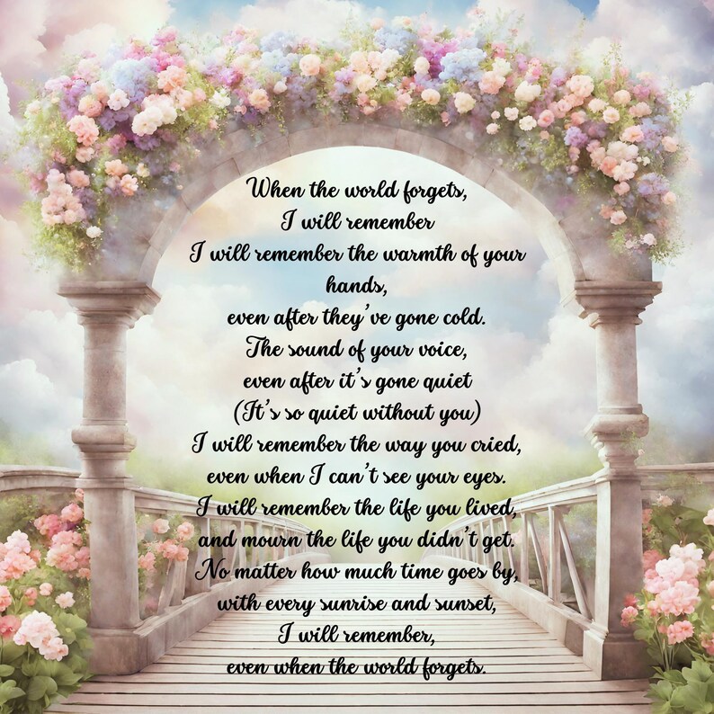 Remembrance Poem, Celebration of Life (digital Download) - Etsy