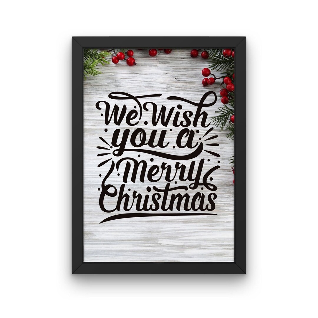 Christmas Printable Wall Art We Wish You a Merry Christmas - Etsy