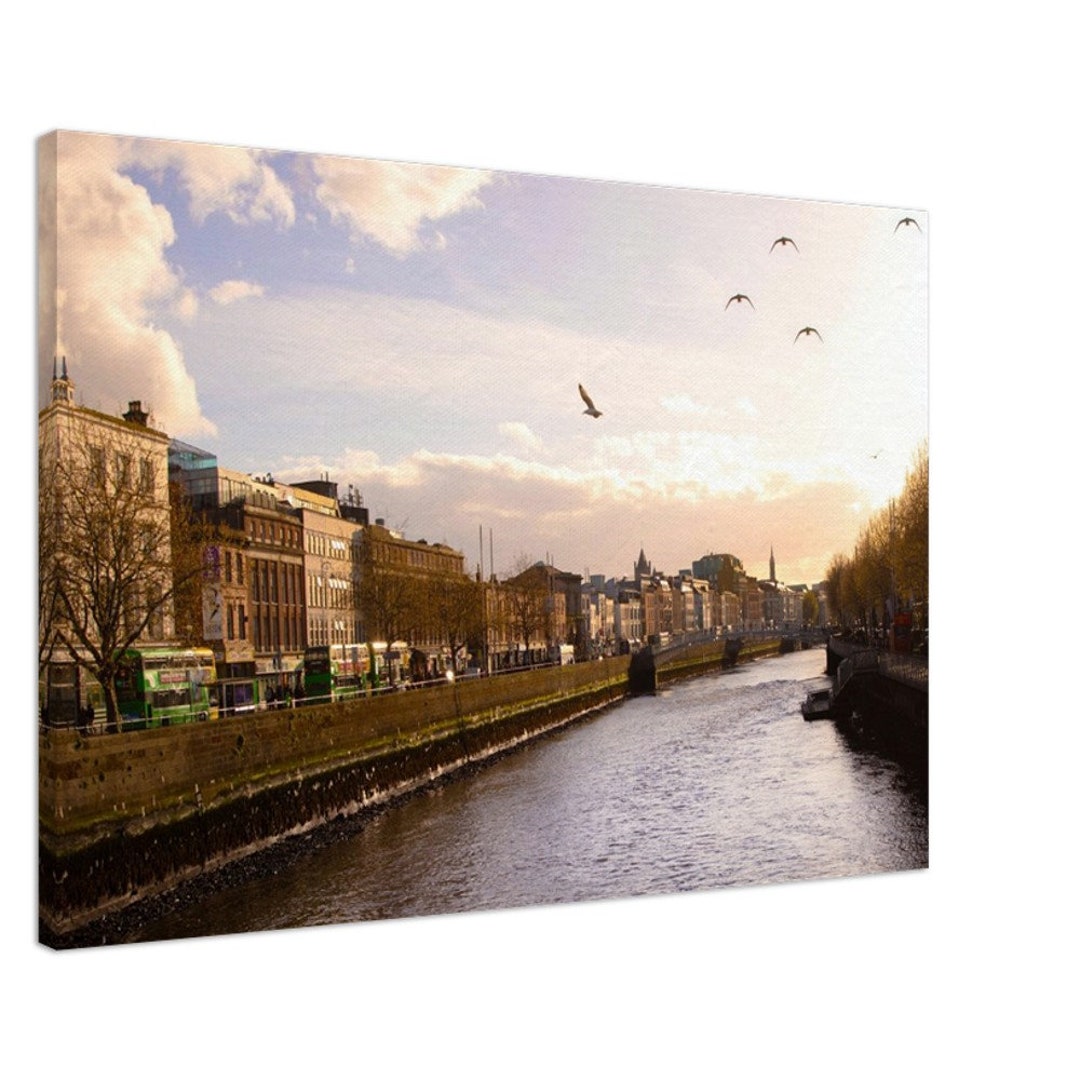 Dublin Ireland Landscape on Canvas. Panoramic Photo. Unique Irish Gift ...