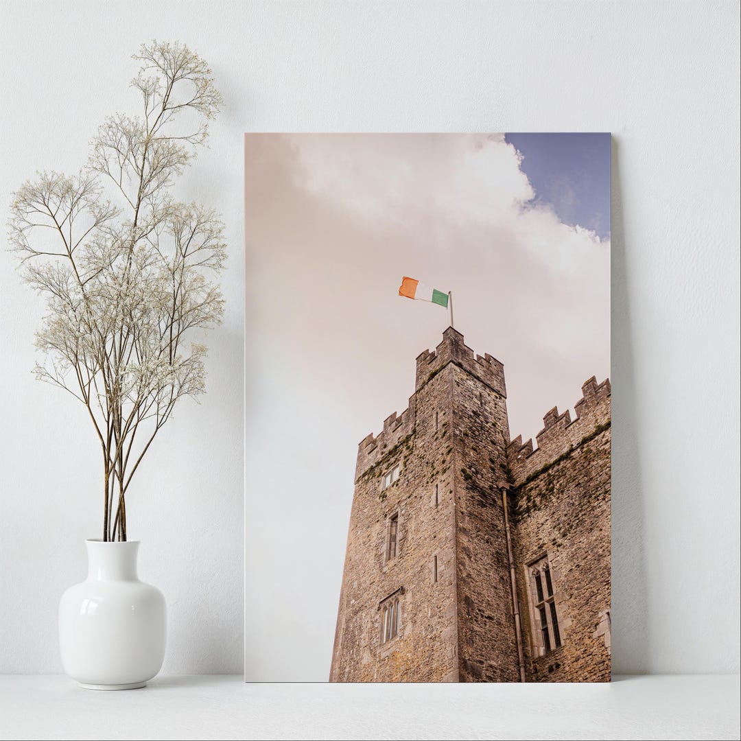 Irish Heritage Wall Art: Bunratty Castle With Flag – Stunning Medieval ...