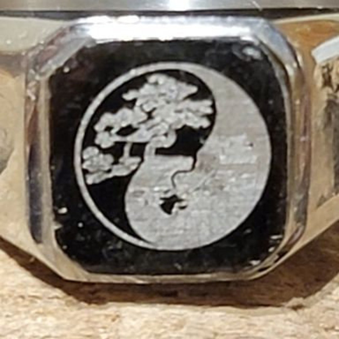 Mens Stainless Steel Yin Yang Bonsai Tree Ring Size 14 - Etsy