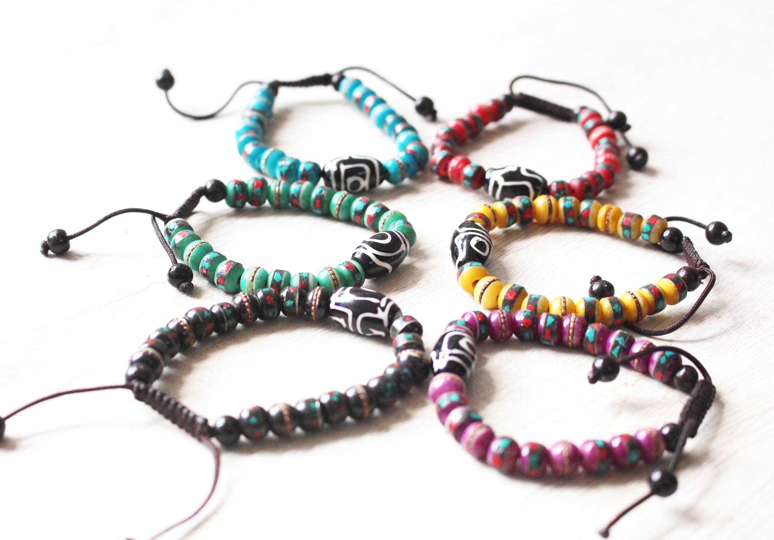 Pulsera tibetana / Opción multicolor de 8 mm / cuentas de | Etsy