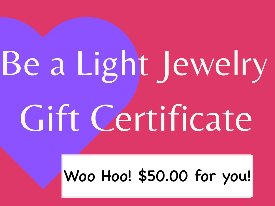 50.00 Gift Certificate, Email Gift, Instant Gift, Perfect Gift, Support ...