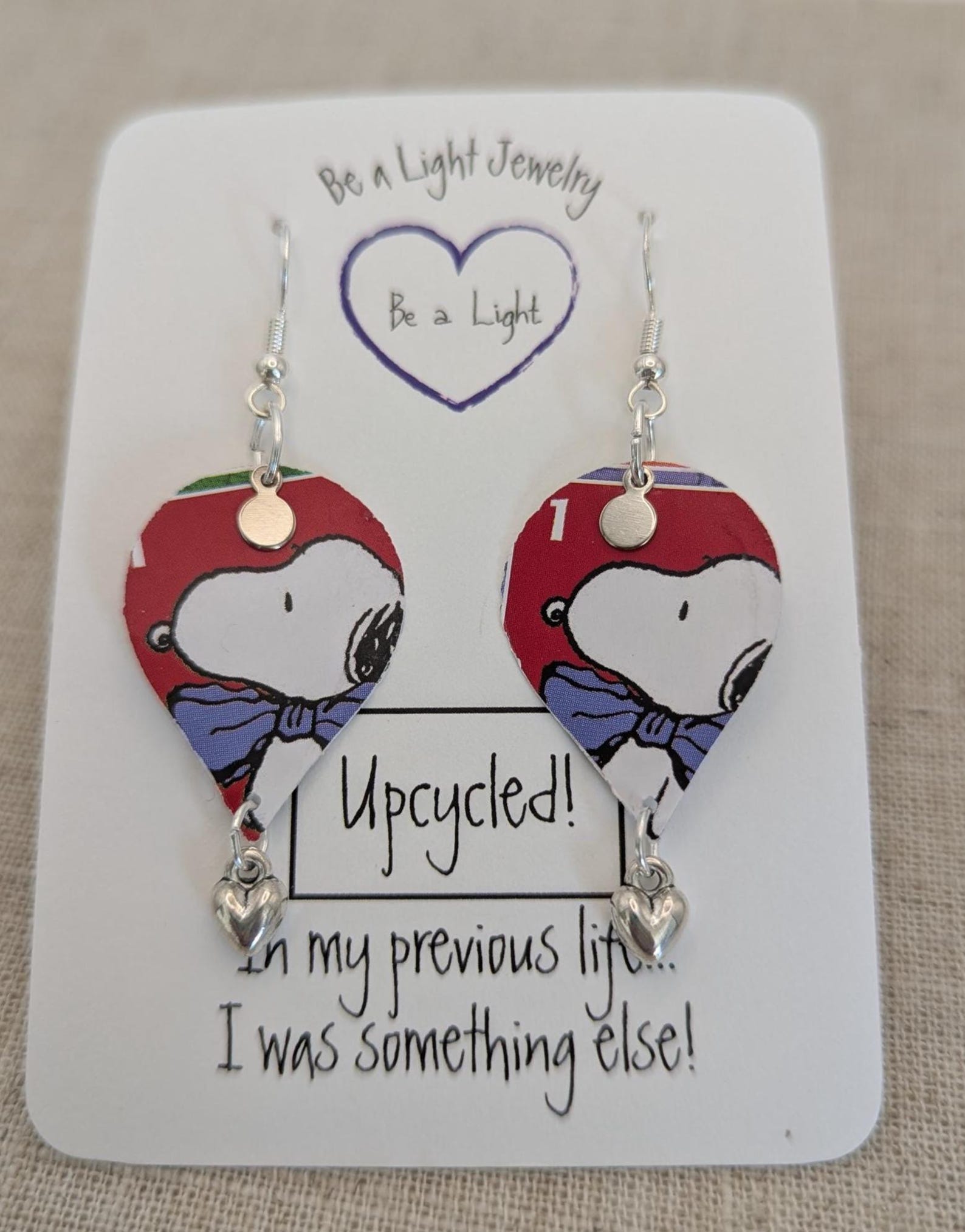 Snoopy Earrings: Upcycled Peanuts Character Jewelry, Sterling Silver - Etsy