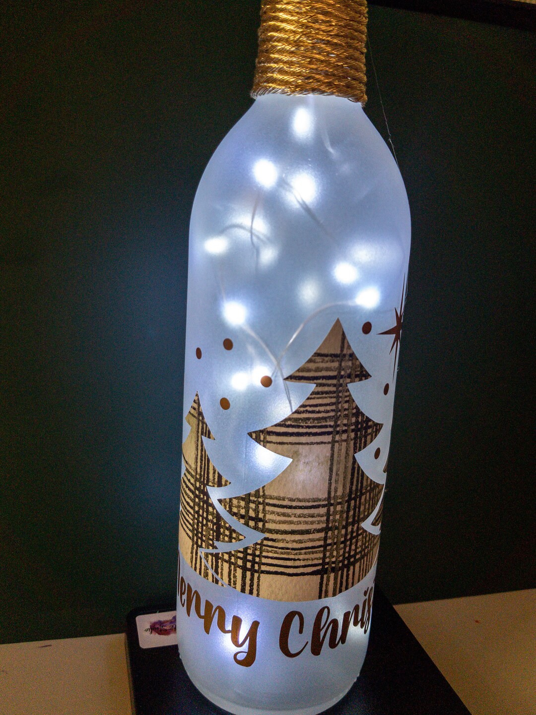 Lighted Christmas Wine Bottles - Etsy