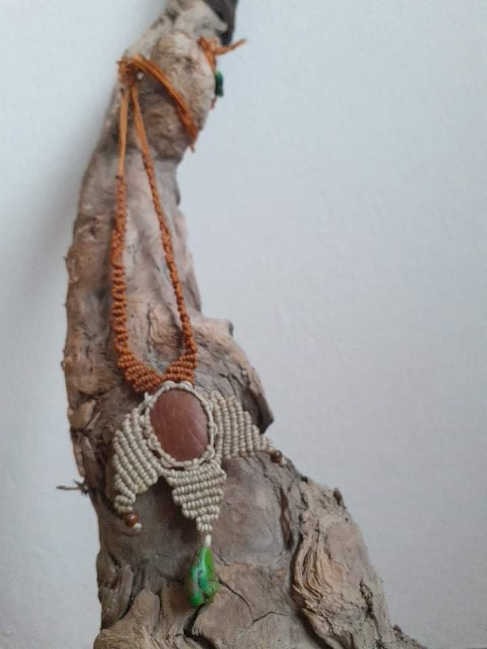 Macrame Stone Wrap Necklace - Etsy Sweden