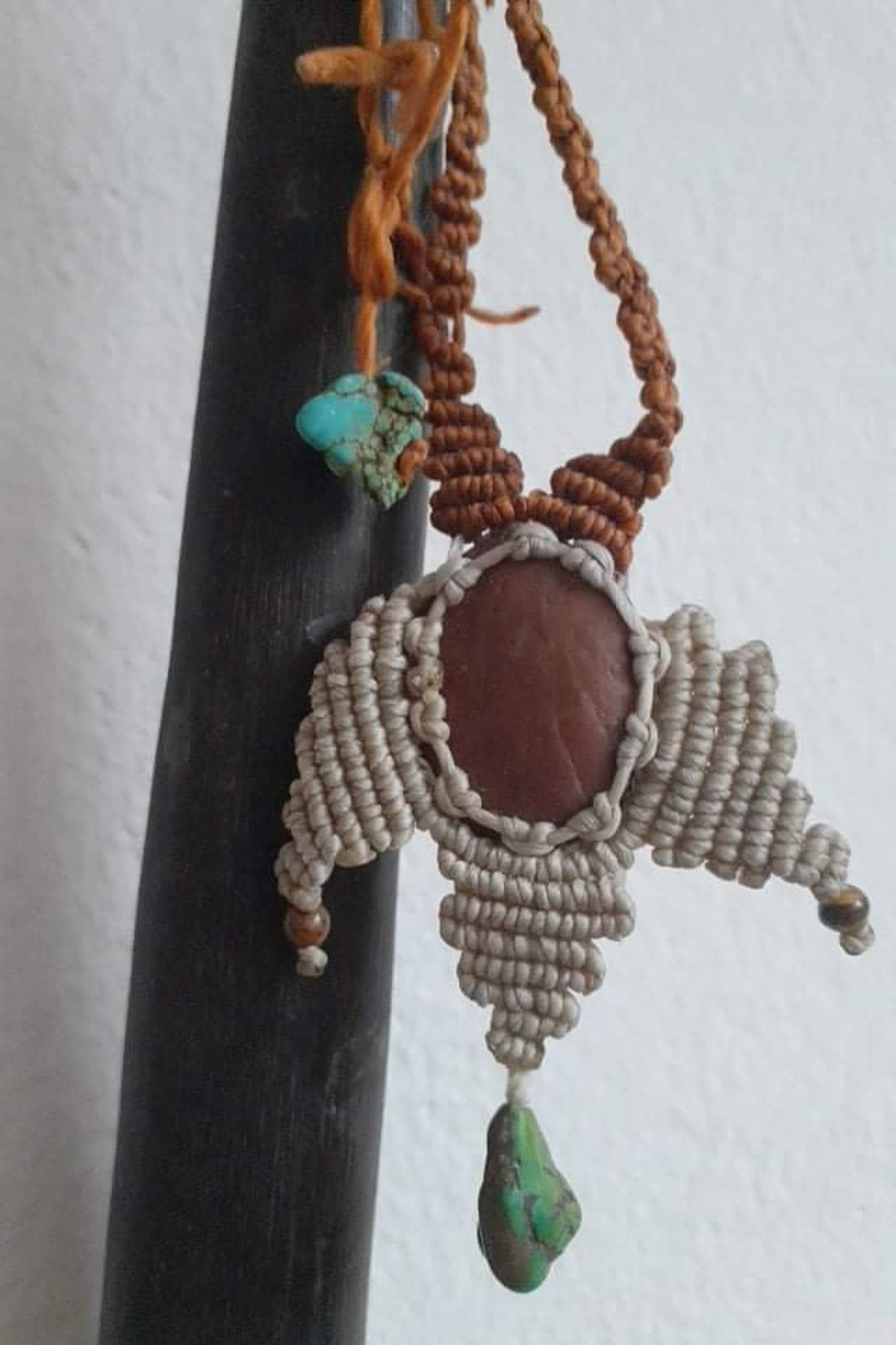 Macrame Stone Wrap Necklace - Etsy Sweden